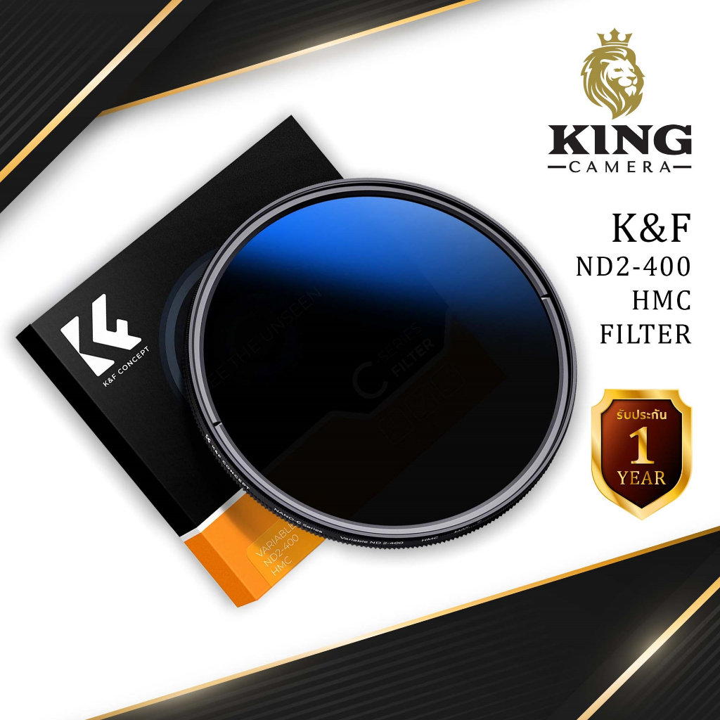 K&F ND FILTER Fade ND2-ND400 1-9 Stop Blue Coating แก้ว Japan C Series ฟิลเตอร์ Fader ND2 ...
