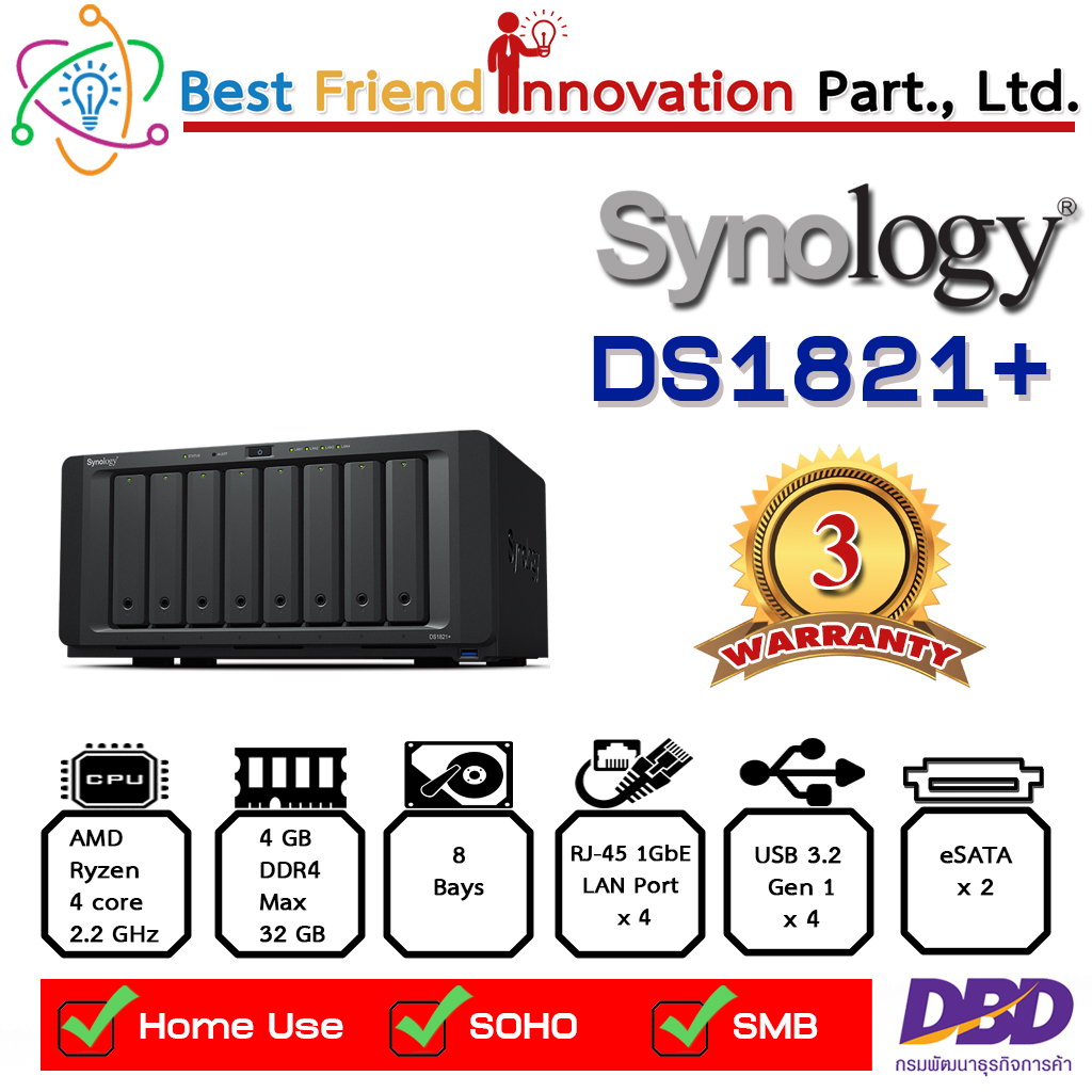 Synology DiskStation DS1821+ 8-Bay NAS | Shopee Thailand
