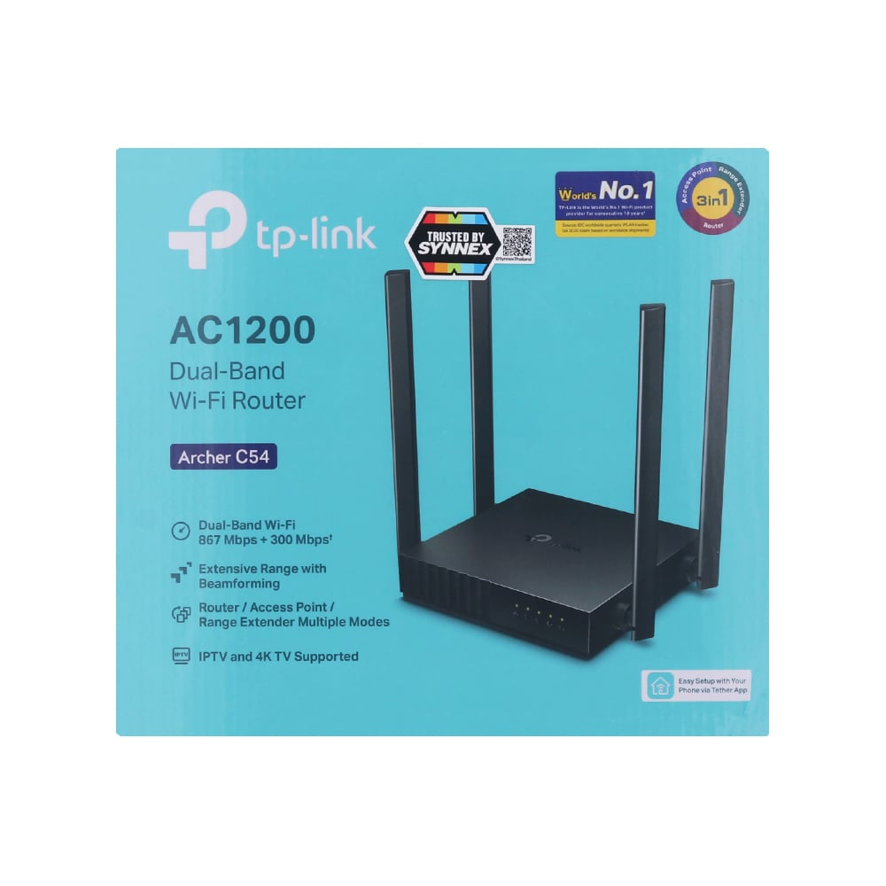 TP-LINK (Archer C54) AC1200 Dual-Band Wi-Fi Router 2.4 GHz / 5 GHz สต ... TP-LINK (Archer C54) AC1200 Dual-Band Wi-Fi Router 2.4 GHz / 5 GHz สต ...