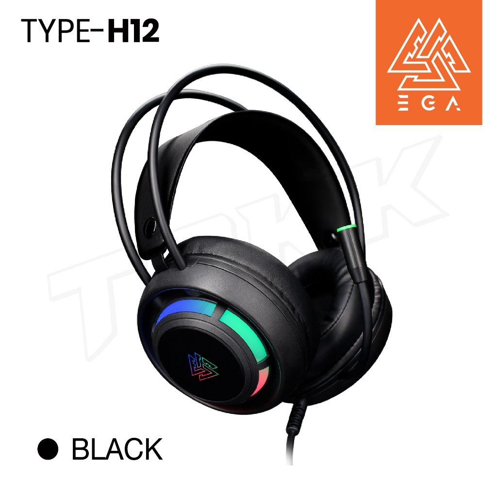 EGA Type รุ่น H12 H8 H11 หูฟังคอม หูฟังเกมมิ่ง Headphone 7.1 surround Gaming Headset หูฟัง RGB ...