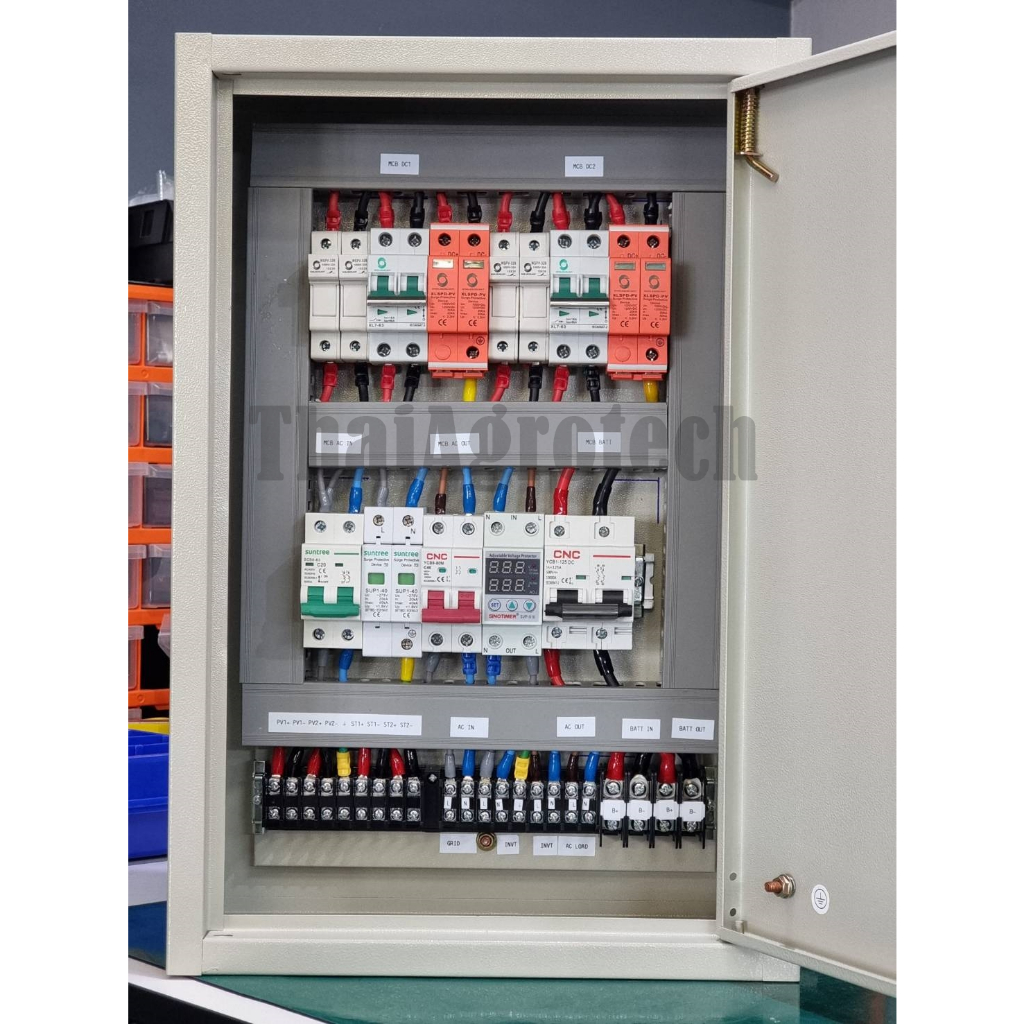ตู้คอมบายเนอร์แบบไฮบริด 2 สตริง Hybrid Off-grid AC Combiner Box 2 ...