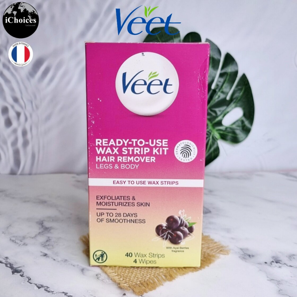 [Veet] Ready to Use Wax Strip Kit Hair Remover Legs & Body 40 Strips 4 ...