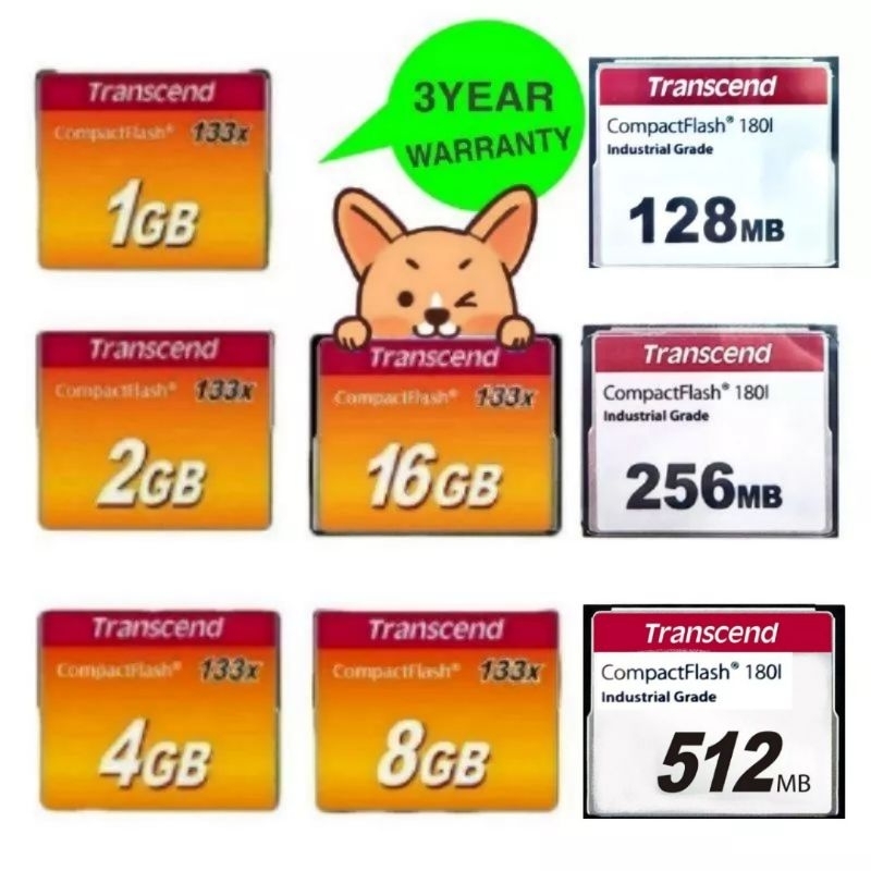 CF CARD(สำหรับเครื่องCNC)CompactFlash Transcend 128MB ,256MB ,512MB ,1GB ,2GB ,4GB ,8GB,16GB ...