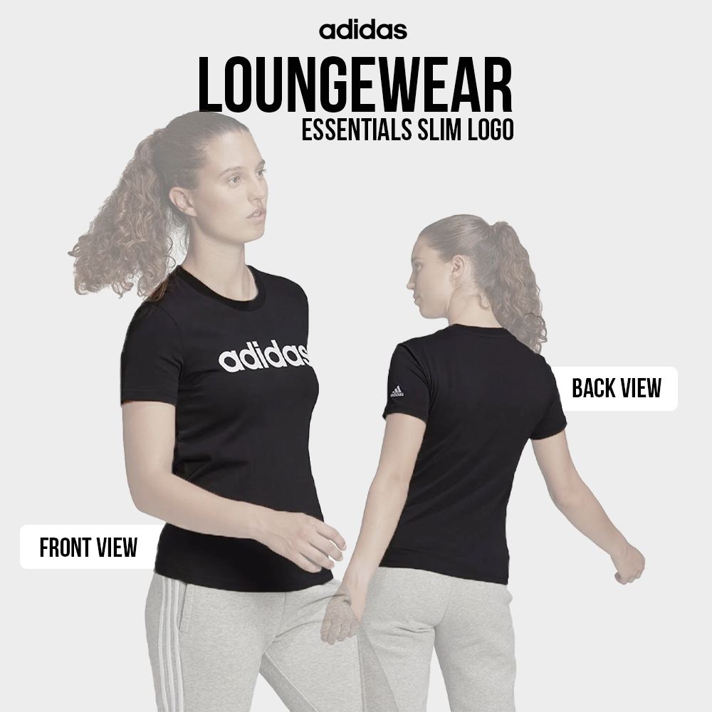 Adidas อาดิดาส เสื้อยืด เสื้อคอกลม W Essentials Slim Logo TEE GL0769 BK ...