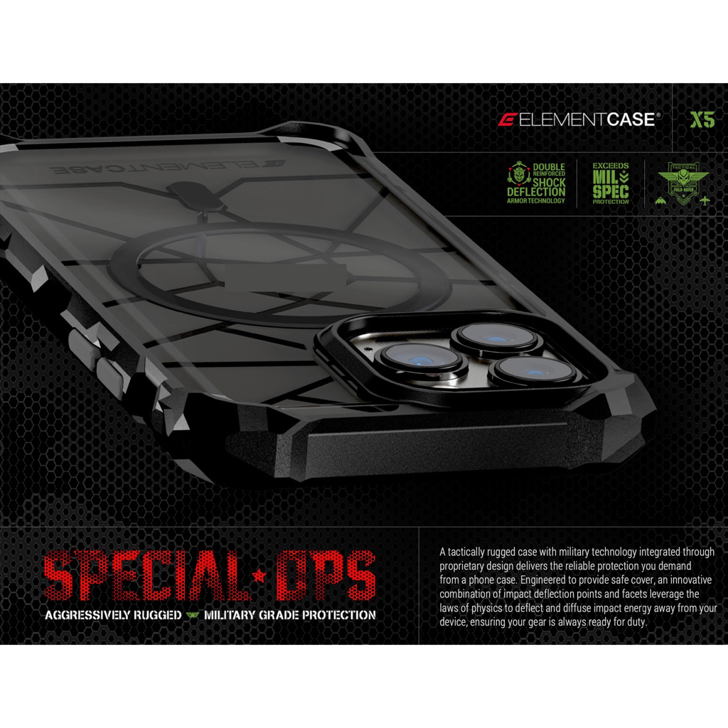 เคสสำหรับไอโฟ 14/13 พร้อมแมกเซบ ยี่ห้อ ElementCase รุ่น Special Ops Mgsav สำหรับ iPh 14 Pro/14 ...