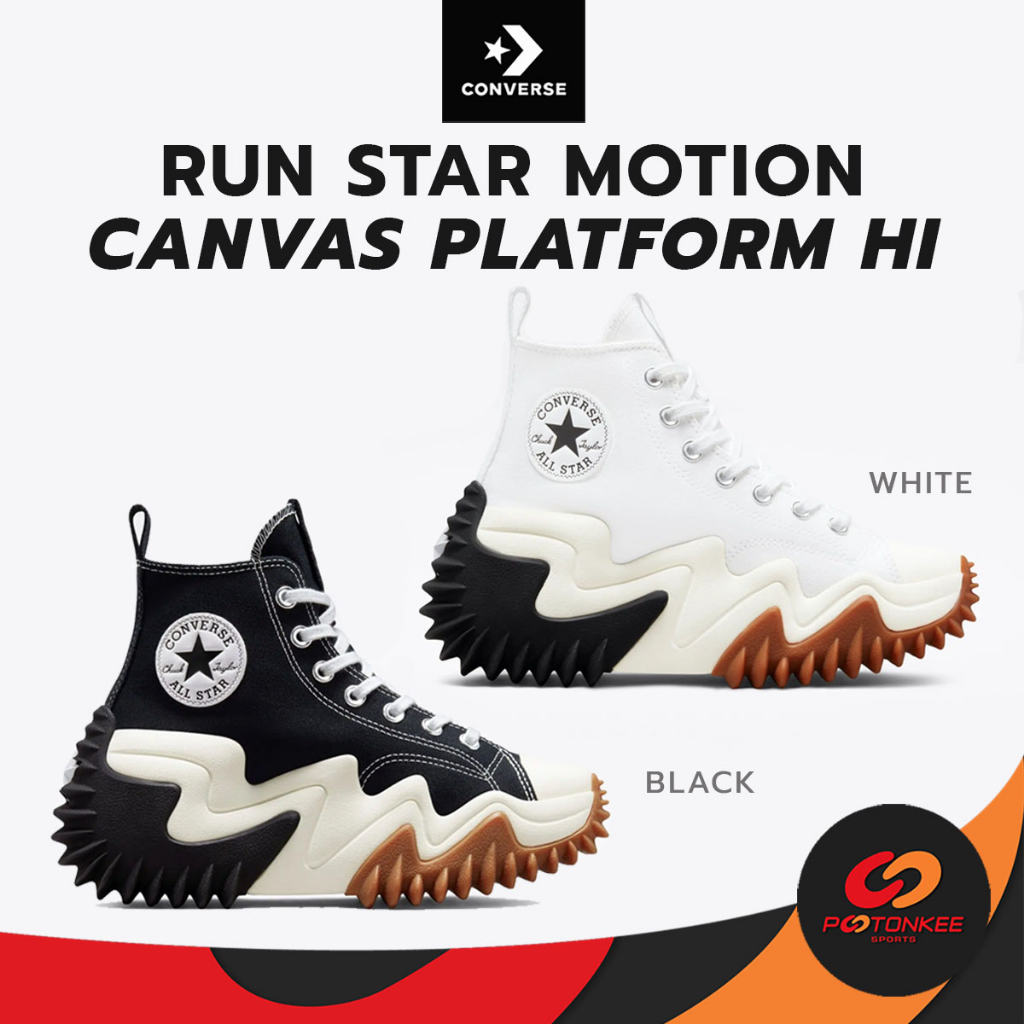 (แท้100%) CONVERSE Run Star Motion Canvas Platform Hi ผ้าใบคอนเวิร์ส ...