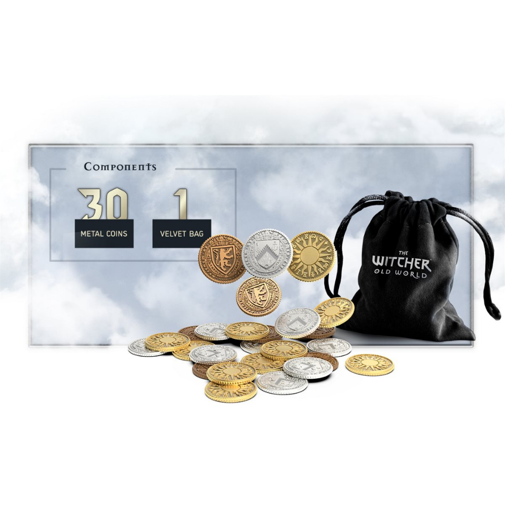 [ของแท้] The Witcher Old World ADD ONS: Dice Set / Metal Coins Board ...