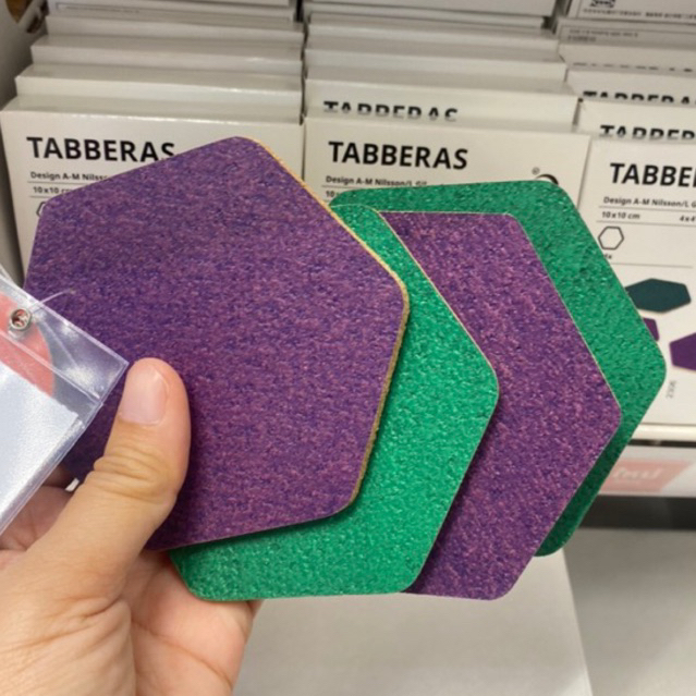 TABBERAS ที่รองแก้ว ไม้ก๊อก cork/green/lilac, 10x10 cm by IKEA | Shopee ...