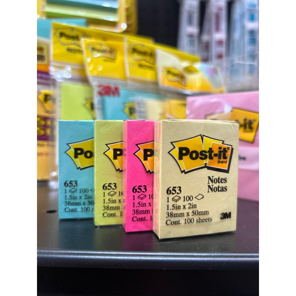 Post-it 653 กระดาษโน๊ตชนิดมีกาวในตัว 1.5in x 2in (100แผ่น) | Shopee ...