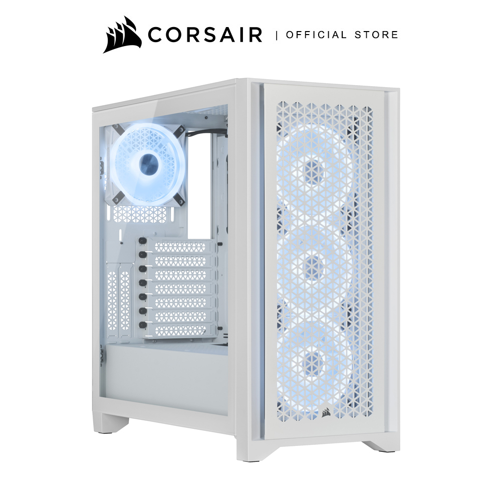 CORSAIR CASE iCUE 4000D RGB AIRFLOW Mid-Tower Case, True White - 3x ...