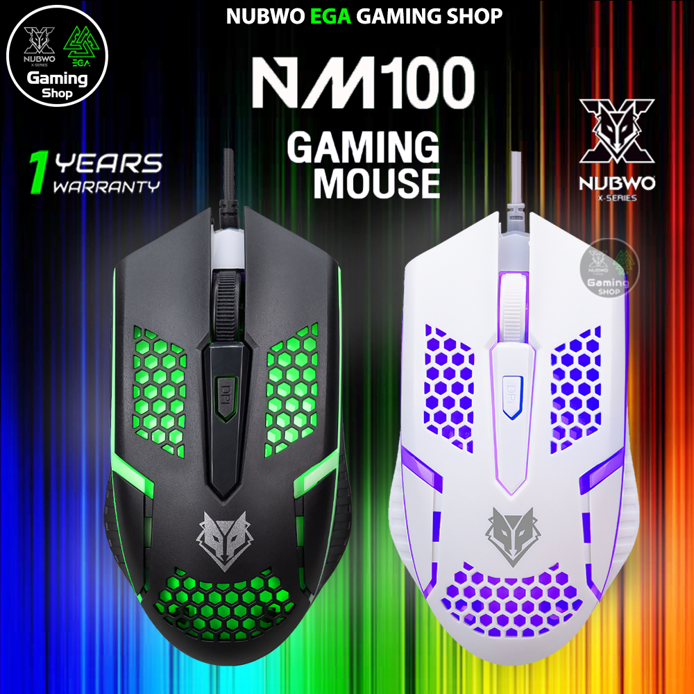 🎮 GAMING NUBWO NM100 GAMING MOUSE OPTICAL เมาส์เกมมิ่ง เมาส์มีไฟ DPI 3 ระดับ สูงสุดถึง 1600 DPI ...