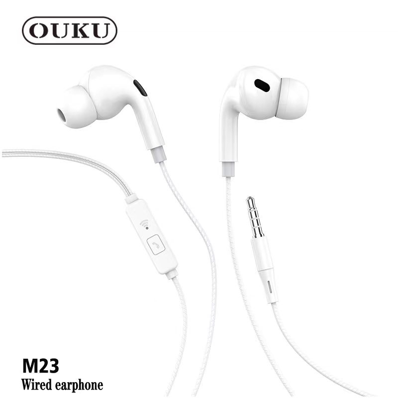หูฟัง OUKU รุ่น M23 แท้ มีไมโครโฟน สนทนา ของแท้แกะกล่อง หูฟังซัมซุง นุ่มสบายหู เสียงดัง เบสหนัก ...