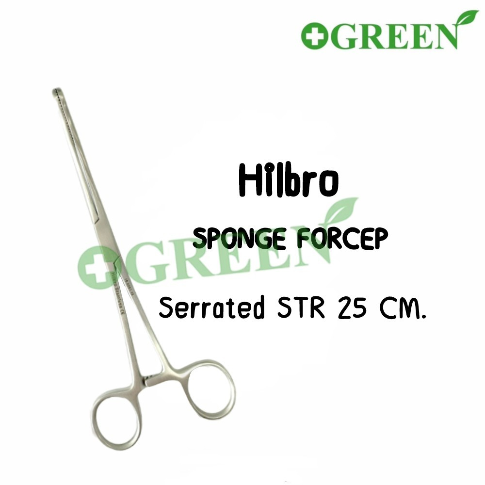 คีมหนีบสำลี (Forester Sponge Forcep) ยาว 25 cm ปลายตรง ยี่ห้อ Hibro ...