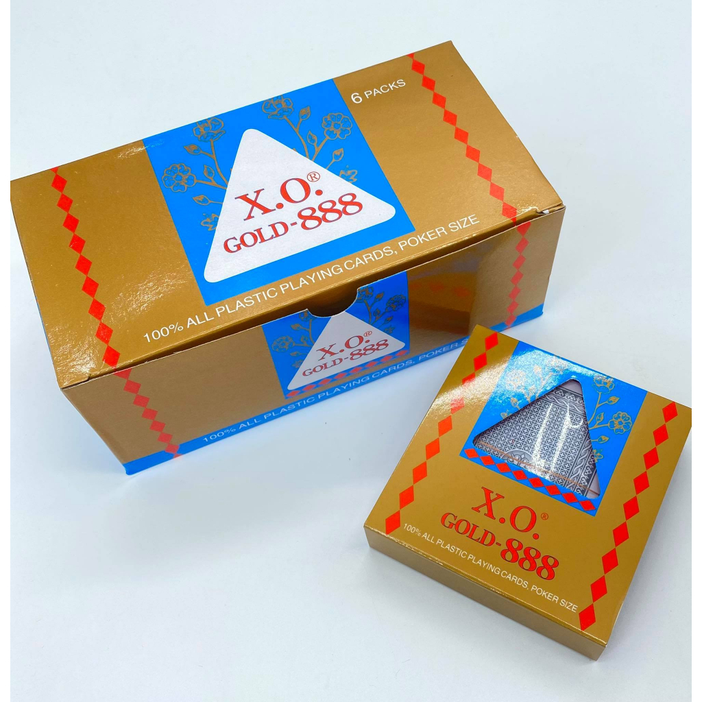 6 สำรับ พลาสติก ขอบทอง xo 888 ขนาดมาตรฐาน | Shopee Thailand