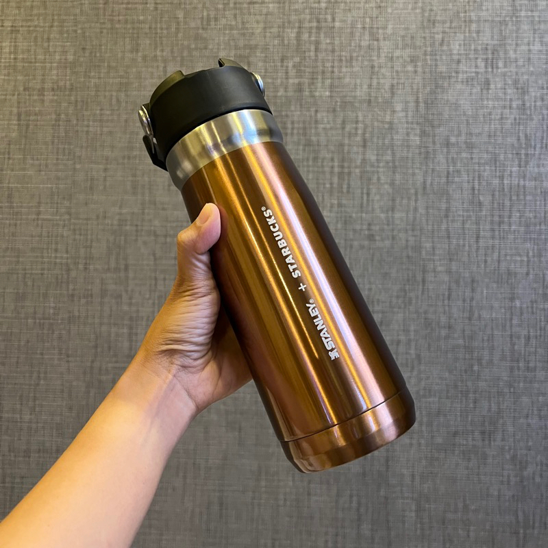 (ใบใหญ่มีรอยเล็กน้อย) ทัมเบลอร์สแตนเลย์ สีน้ำตาล คอปเปอร์ สตาร์บัคส์ ...