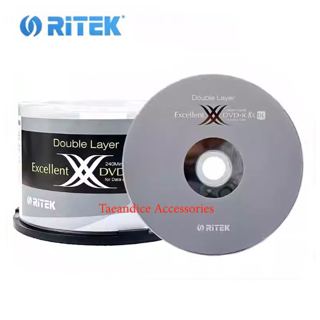 DVD+R DL D9 Ritek Double X Dual Layer 8.5GB 2-8X 240Min. (Pack.50 Disc.) Double Yi 50 Pieces ...