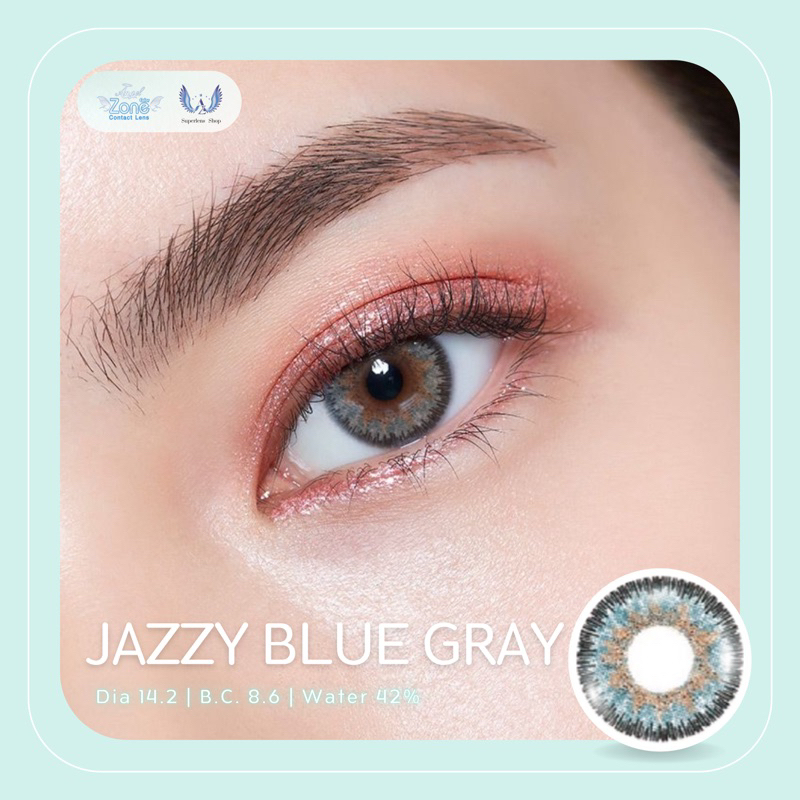 Angel Zone คอนแทคเลนส์ รุ่น 14.2 Jazzy BlueGray (กล่องน้ำเงิน)(รายเดือน ...