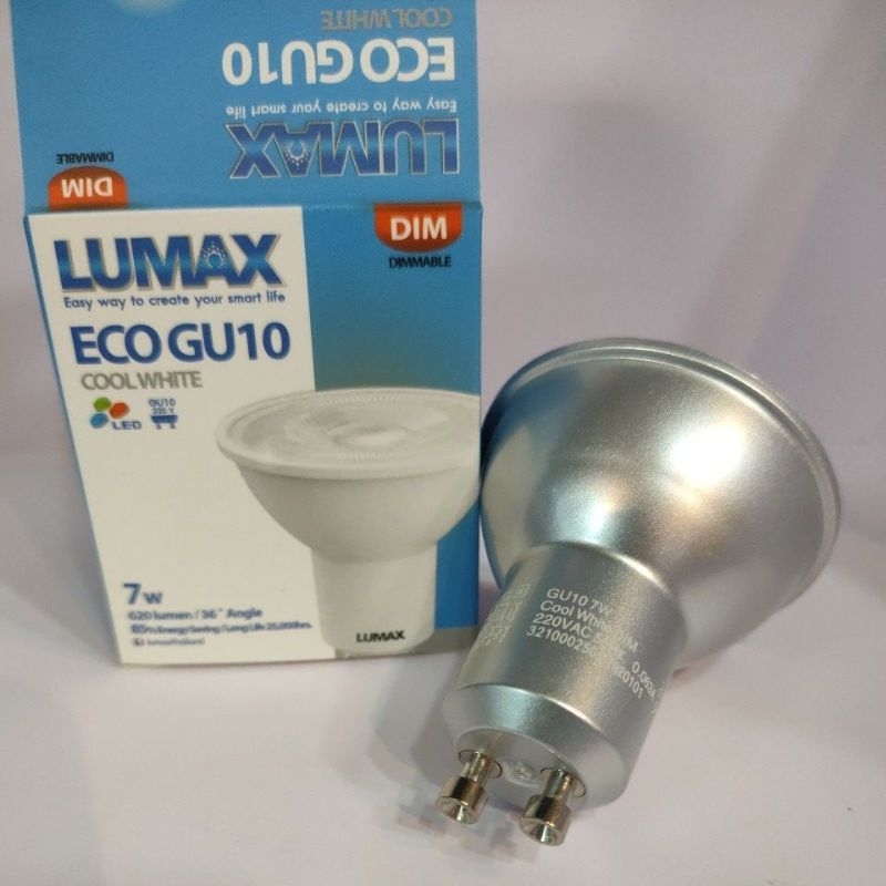 LED Eco GU10 7W WW/CW 3000K/4000K 620lm 36d Dimmable 220v Lumax by L&E ...