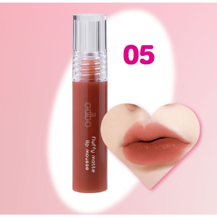 ถูก/แท้/มีไลฟ์ ลิป ODBO Fluffy Matte Lip Mousse ลิปสติก เนื้อมูส แมท ละมุน ปากนุ่ม เบลอปาก ...