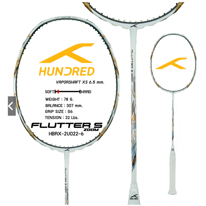 ไม้แบดมินตัน Hundred BADMINTON RACKET : FLUTTER S ZOOM | Shopee Thailand