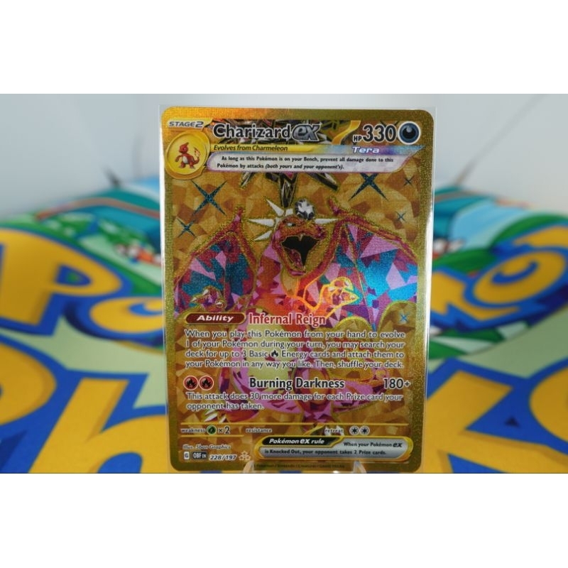 Pokemon Card "Charizard EX Gold 228/197" ENG Obsidian Flames | Shopee ...
