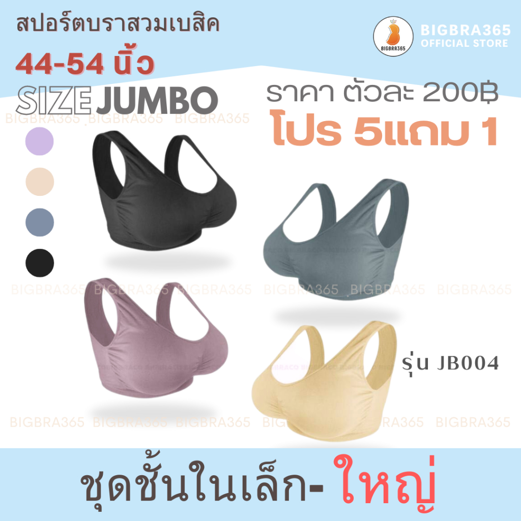 Bigbraco รหัส JB004 สปอร์ตบราสวมเบสิค สปอร์ตบราแบบสวมไซส์ใหญ่ จุใจ ยืด ...