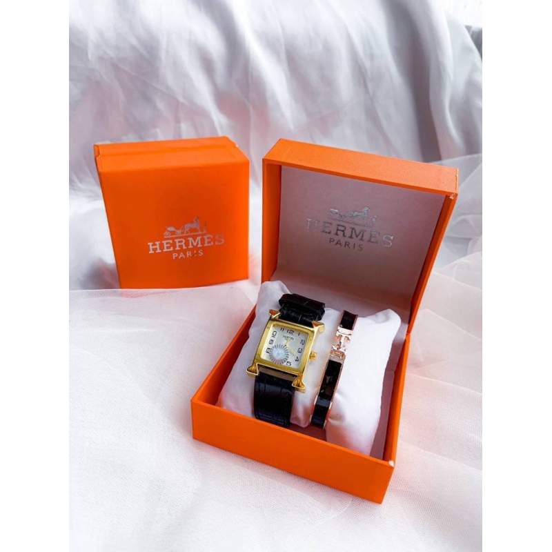พร้อมส่ง นาฬิกา HERMES + กำไล งานนาฬิกา+เครื่องประดับ | Shopee Thailand