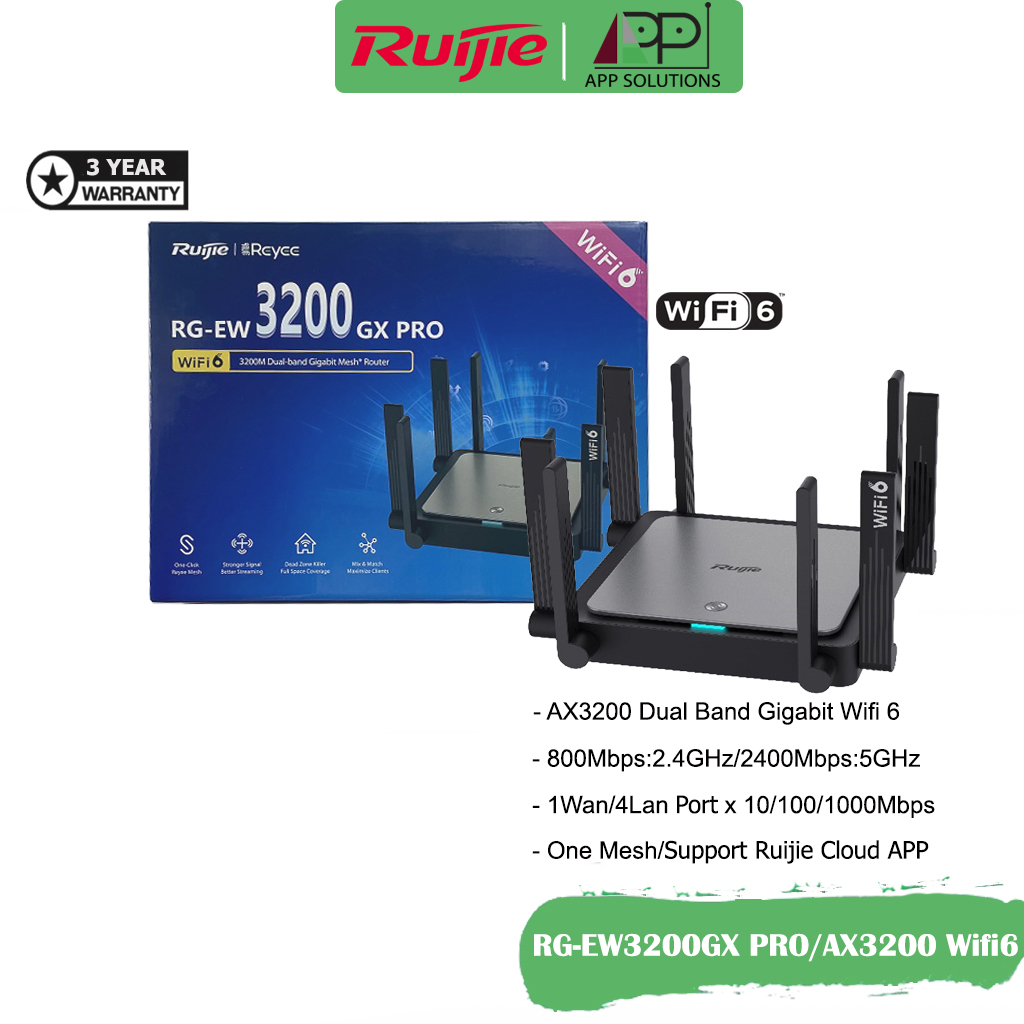 💥SALE💥REYEE Wi-Fi 6 Mesh Router Dual-Band Gigabit รุ่นRG-EW3200GX PRO ...