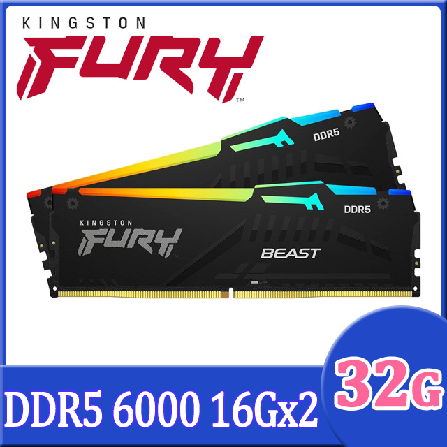 32GB (16GBx2) DDR5 6000MHz RAM (แรมพีซี) KINGSTON FURY BEAST DDR5 RGB (AMD EXPO) (KF560C36BBEAK2 ...