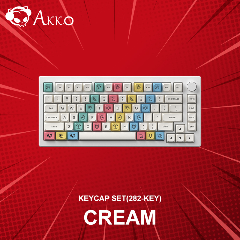 คีย์แคป Akko Cream Keycap Set(282-Key) | Shopee Thailand