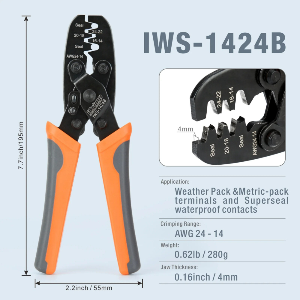 คีมย้ำสายไฟ IWISS IWS-1424A / IWS-1424B คีมย้ำขั้วต่อสายไฟ | Shopee Thailand