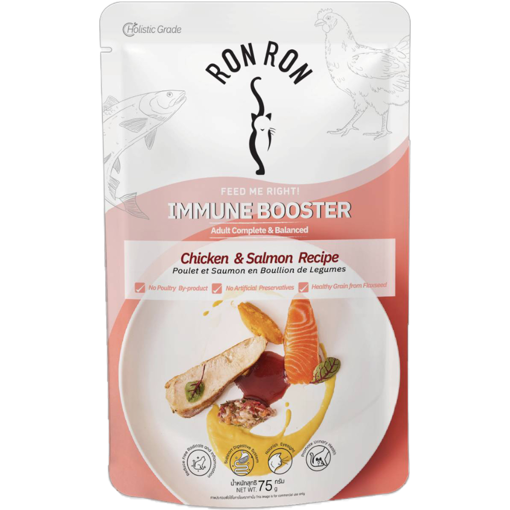 อาหารเปียกแมว RON RON Complete meal 75 G สารอาหารครบเทียบเท่าอาหารเม็ด ...