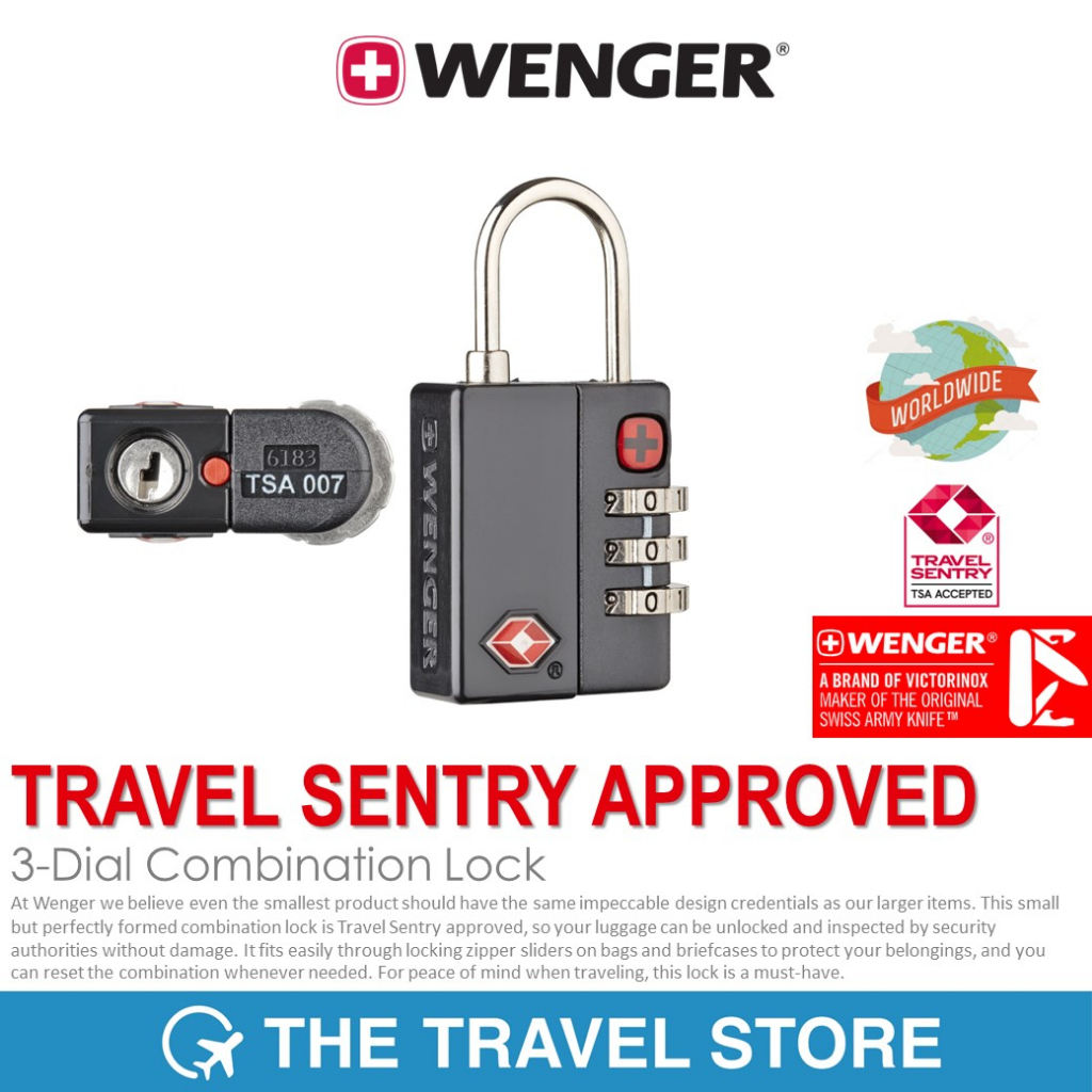 WENGER TSA 3-Dial Combination Lock (604563) ตัวล็อก รหัส 3 หลัก ...