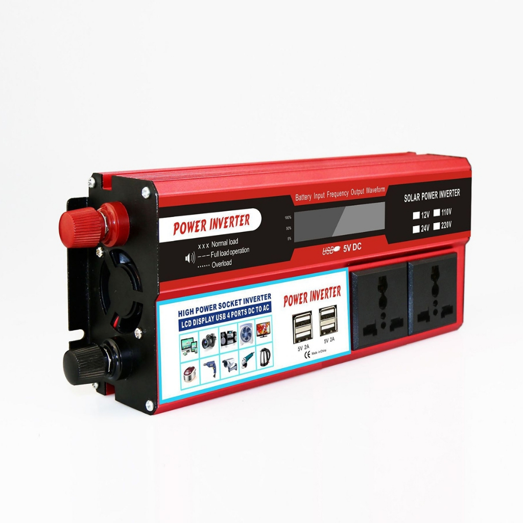 เครื่องแปลงไฟ 6000W inverter 12/24V-110/220V เครื่องแปรงไฟดิจิตอล 4 USB ...