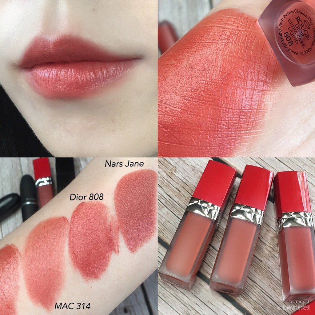 แท้ทั้งร้าน !! ลิปดิออร์ของแท้ ราคาถูก DIOR ROUGE ULTRA CARE LIQUID สี 808 CARESS ขนาดปกติ #NO ...