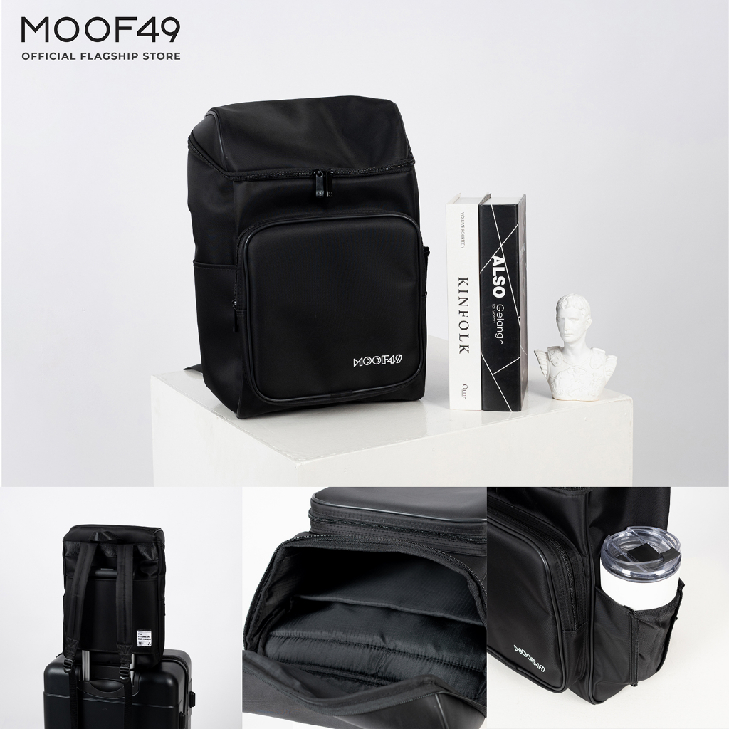 MOOF49 Re-Nylon Backpack กระเป๋าเป้ ผ้ารีไซเคิลไนล่อน ผ้ากันน้ำ อยู่ทรง (รุ่นใหม่) | Shopee Thailand