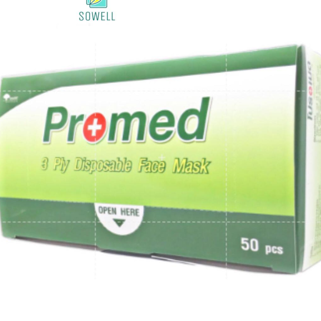 หน้ากากอนามัย โปรเมด หนา 3 ชั้น Promed 3 Ply Disposable Face Mask ...