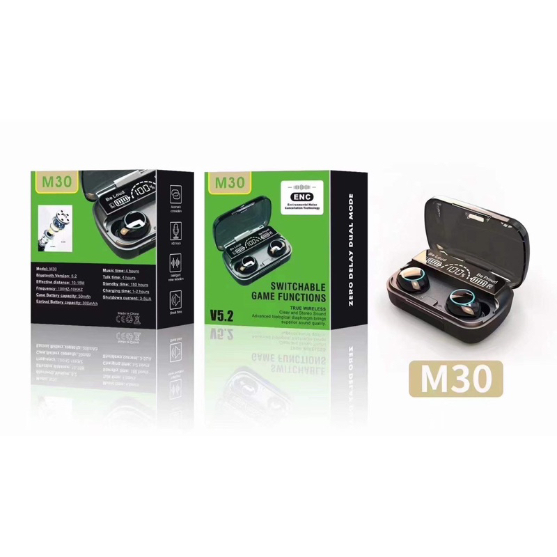 หูฟัง หูฟังบลูทูธ หูฟังไร้สาย TWS M30 BT V5.2 ระบบเสียง ระดับ HiFi ...