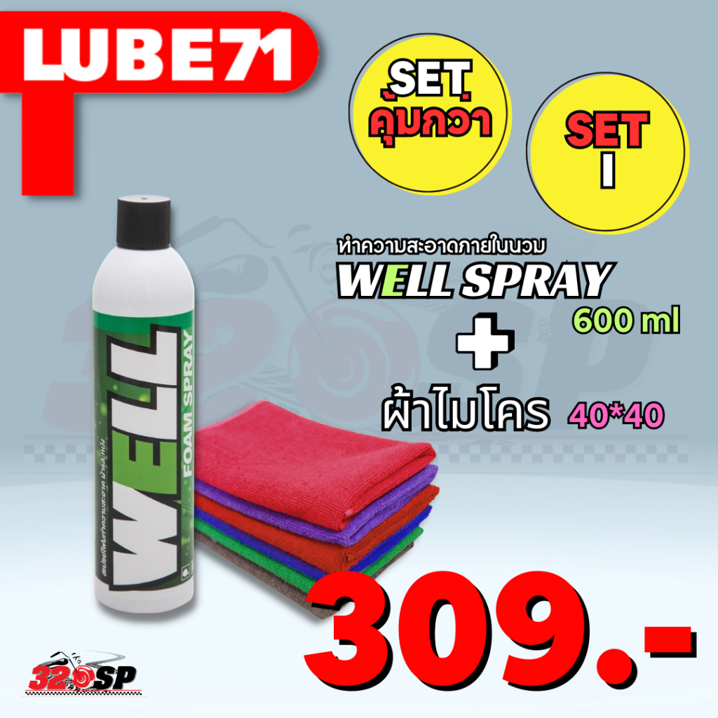 เซตสเปรย์ทำความสะอาดหมวกกันน็อค Lube 71 Wink / Matte / Well / Wash ...