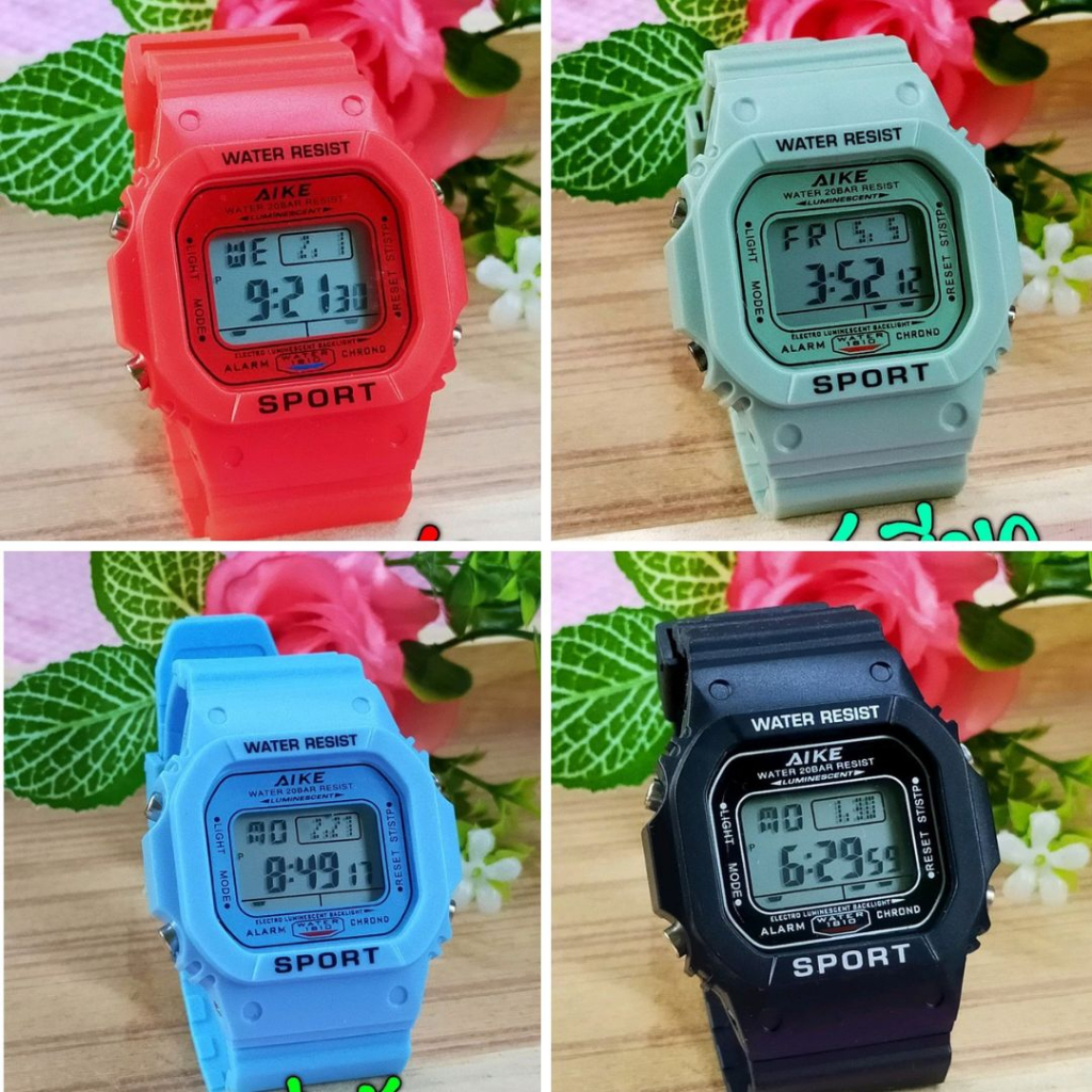นาฬิกาสีพาสเทล ยี่ห้อ AIKE สไตล์ยักษ์เล็ก กันน้ำ 100% มีไฟ 7 สีทุกเรือน ...