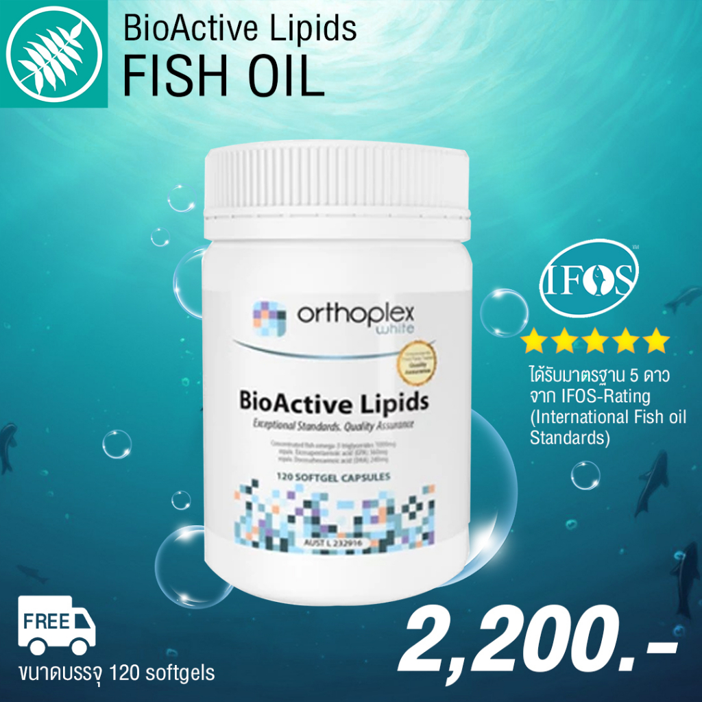 BioActive Lipids Fish Oil 1000 mg 120 Softgel caps 2x Strength นำเข้า ...