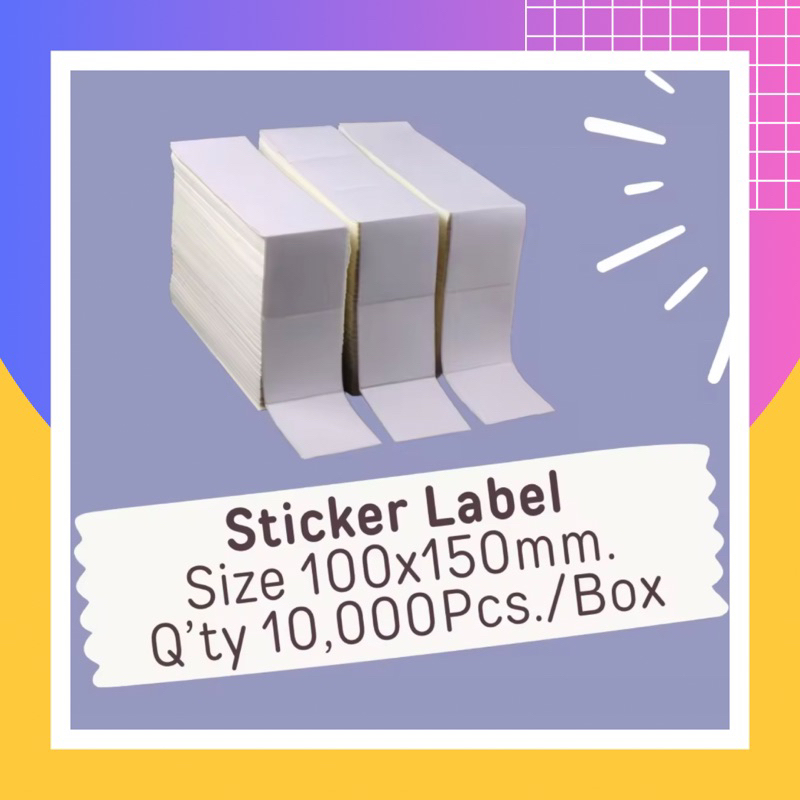 Sticker Label Size 100x150mm. | Shopee Thailand