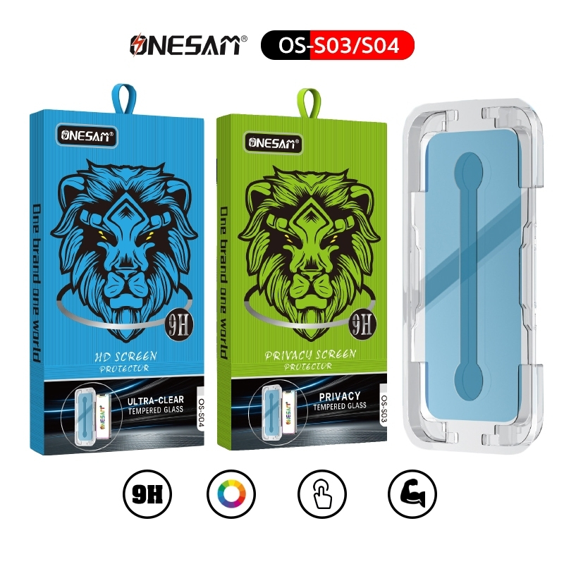 ฟิล์มกันรอยกระจกพร้อมบล็อคติดเอง ONESAM รุ่น OS-S03/OS-S04 ติดง่าย ...