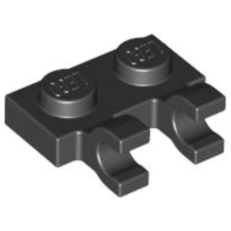 Part Lego 60470, 60470b Plate, Modified 1 x 2 with 2 U Clips/2 Open O ...