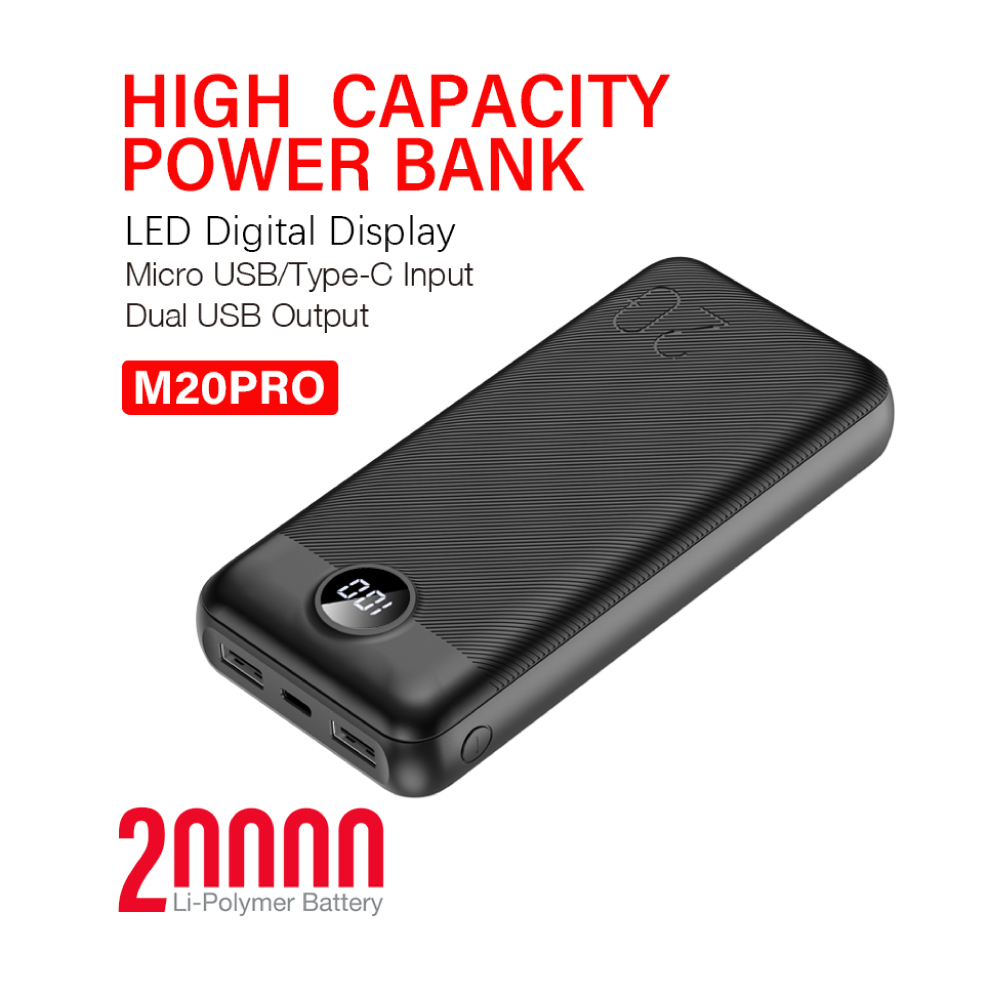 MOFIT M20PRO Powerbank 20000mAh พาวเวอร์แบงค์ แบตสำรองแบบพกพา หน้าจอ LED บอกสถานะแบตเตอรี่ จ่าย ...