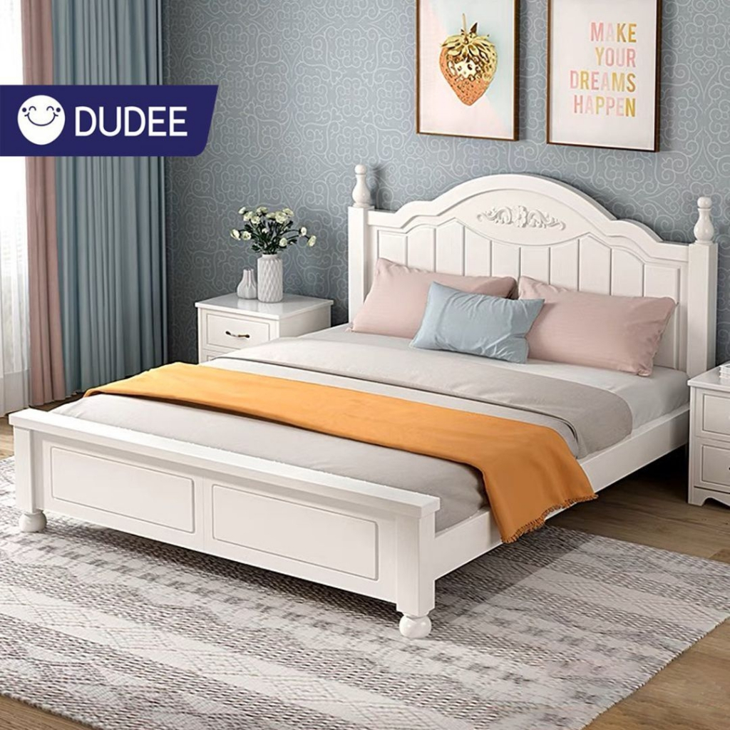 DUDEE เตียงนอนไม้สน ทรงสวยคลาสสิค เพิ่มความหรูหราในห้องของคุณ | Shopee Thailand