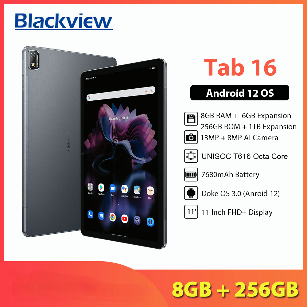 Blackview Tab 16 Tablet 8GB+256GB 11'' FHD+ 2K Display Pad Android 12 ...