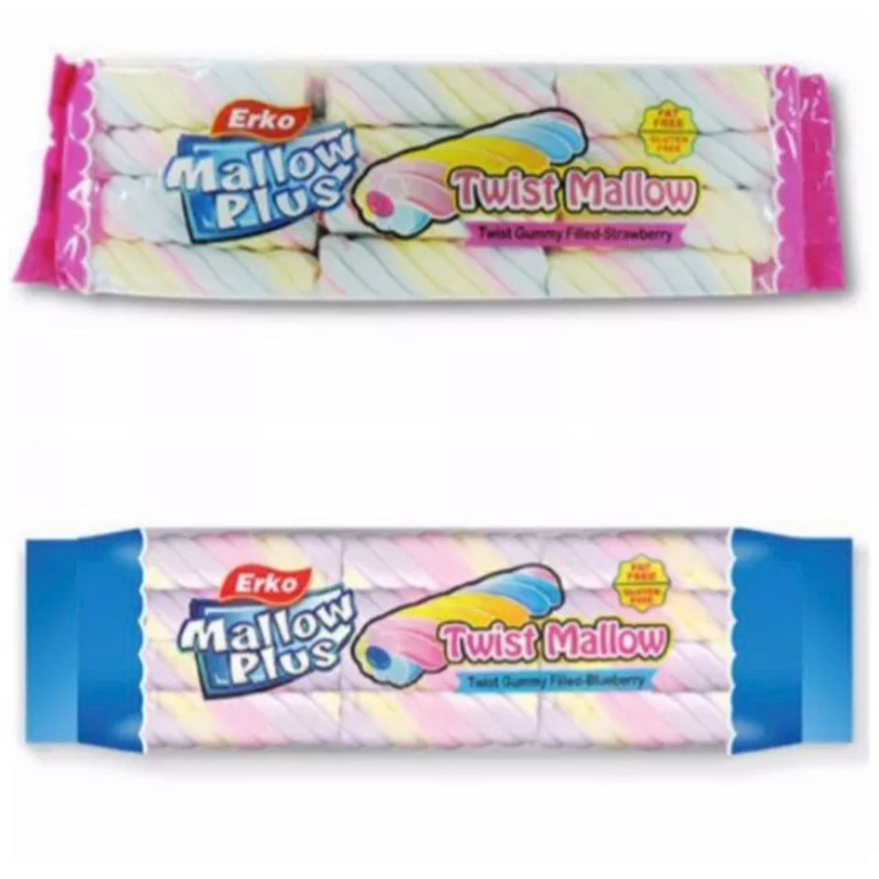 Erko MaLLow plus Twist Mallow 180g ทวิตเต็ด มาร์ชแมลโลว์ สายรุ้ง สตรอเ ...