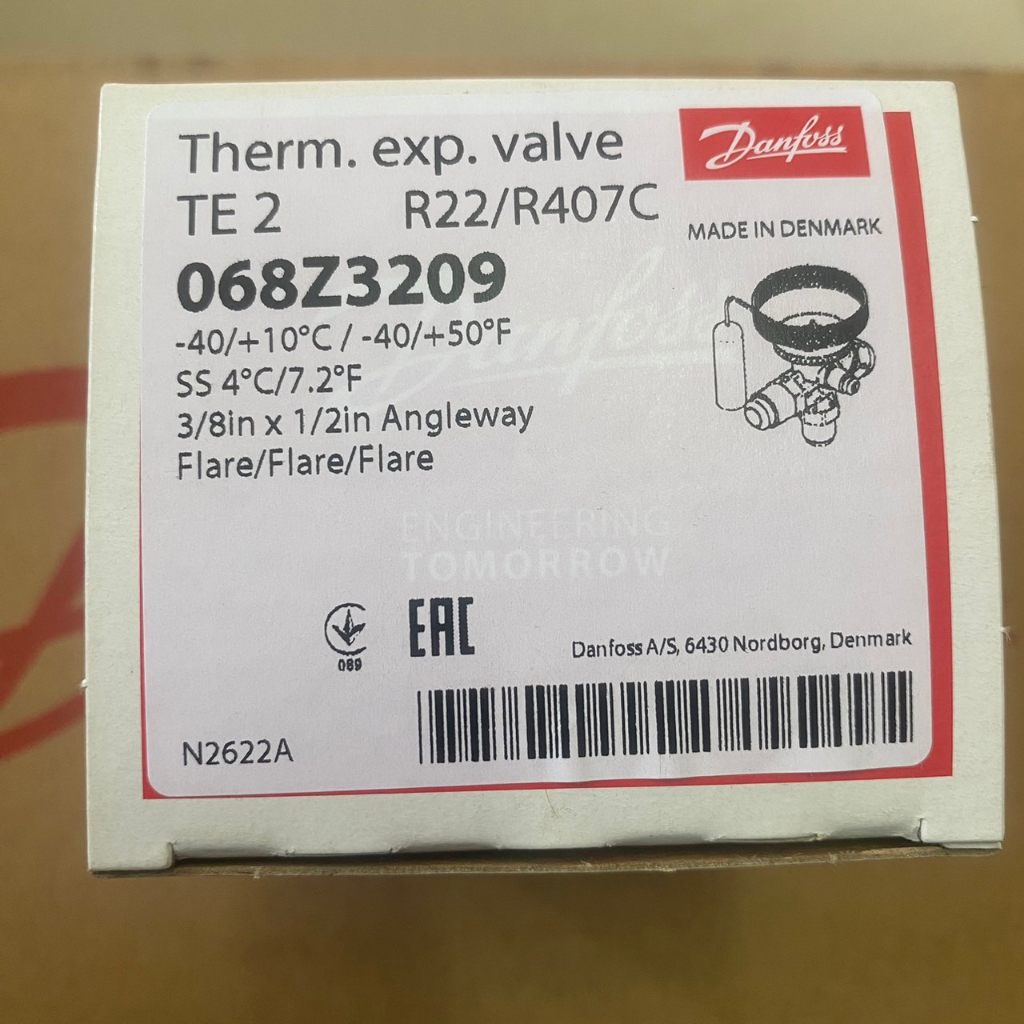 Danfoss 068Z3209 Thermostatic expansion valve, TE 2, R22/R407C | Shopee ...