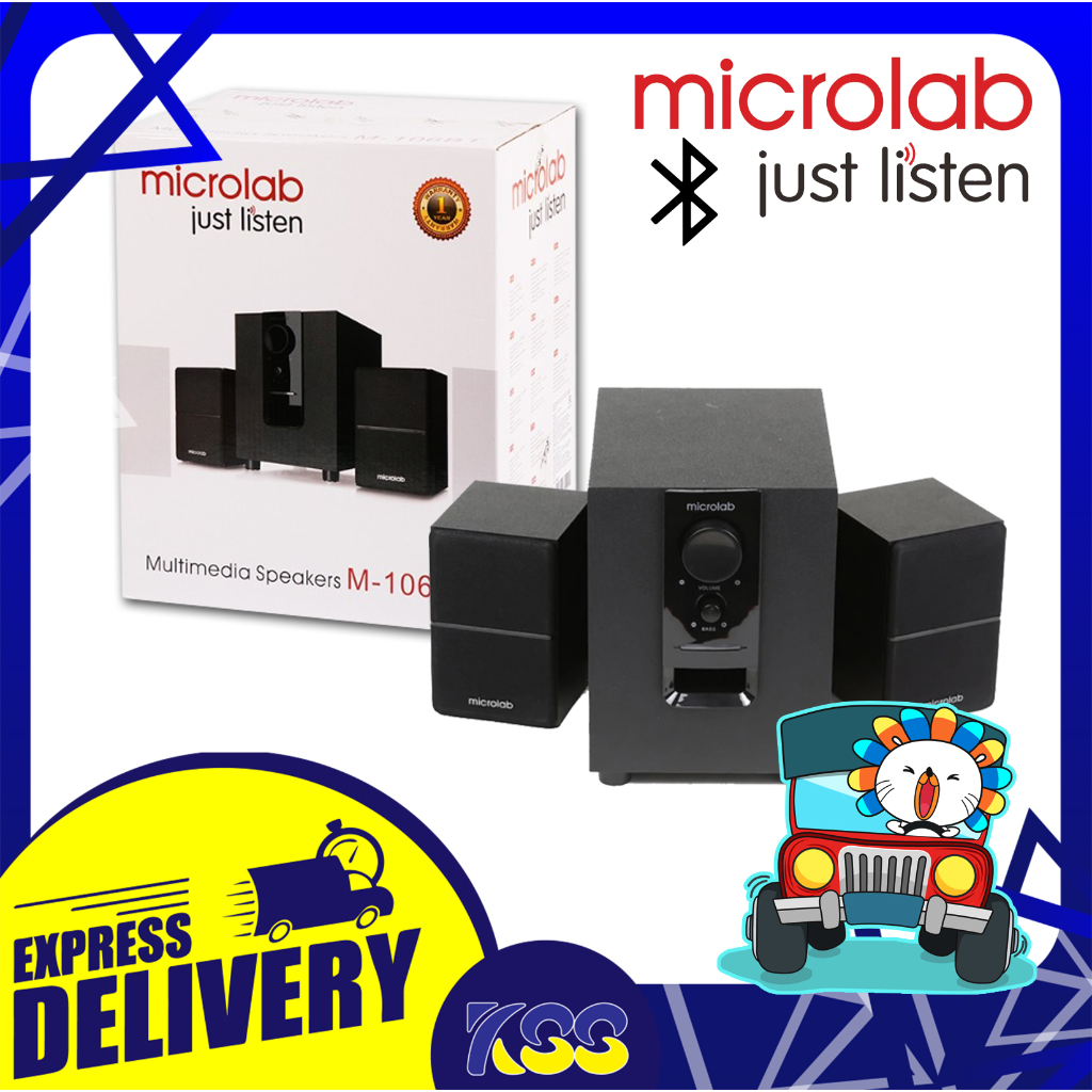 ลำโพงคอมพิวเตอร์ ลำโพงบลูทูธ MICROLAB M-106BT BLUETOOTH SPEAKER SUBWOOFER 10Watt RMS รับประกัน 1 ...
